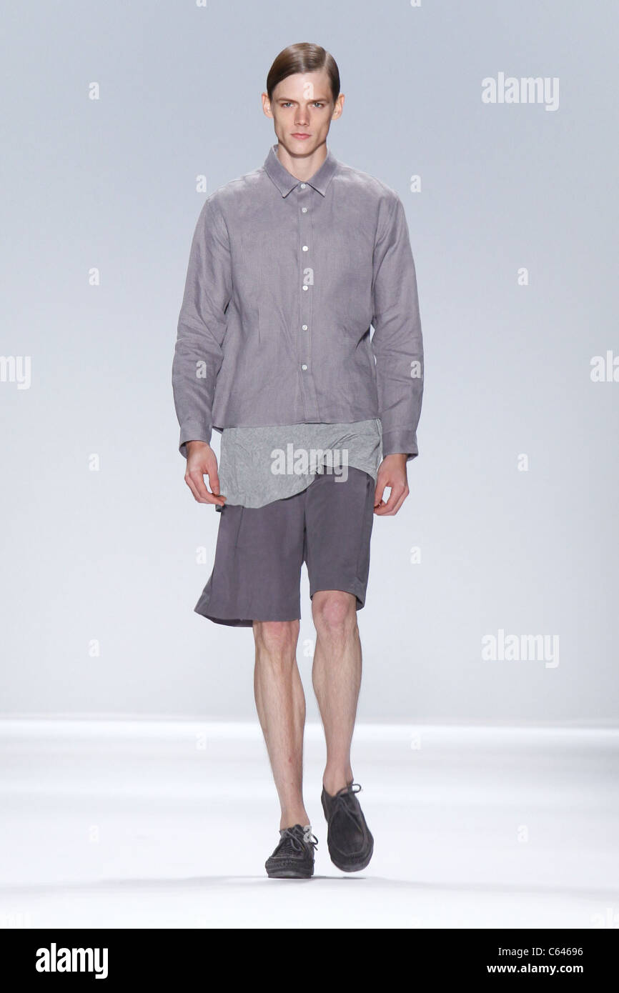 Male model on the runway for Duckie Brown Spring/Summer 2011 Fashion ...