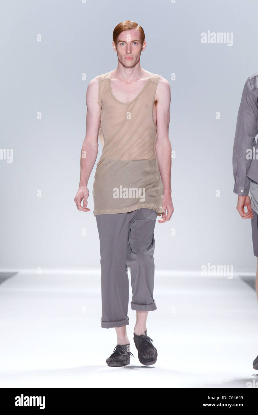 Male model on the runway for Duckie Brown Spring/Summer 2011 Fashion ...