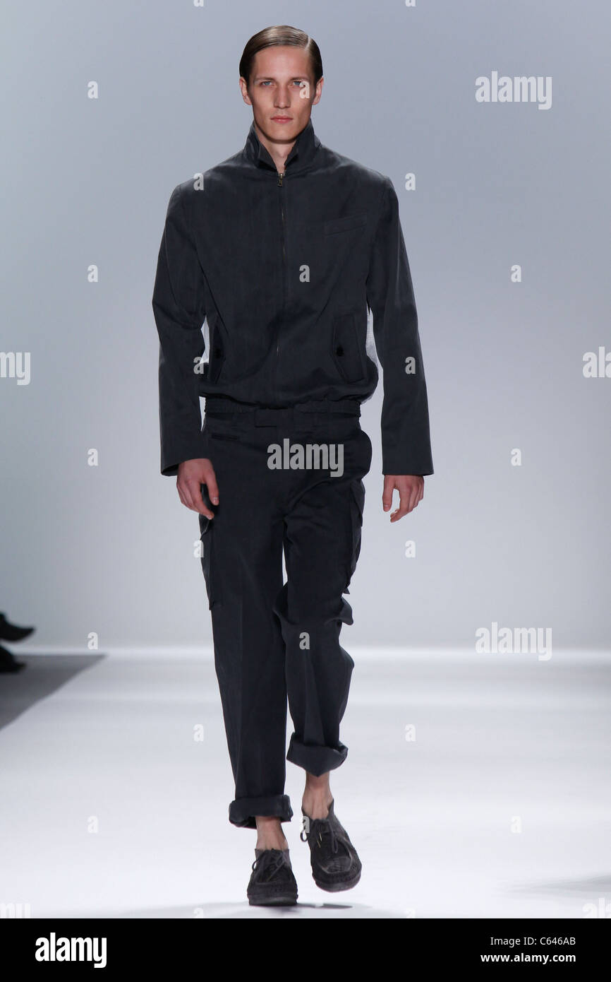 Male model on the runway for Duckie Brown Spring/Summer 2011 Fashion ...