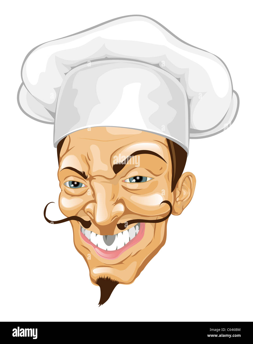 Portrait of a rather wicked looking cartoon chef Stock Photo - Alamy
