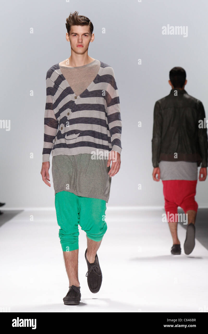 Male model on the runway for Duckie Brown Spring/Summer 2011 Fashion ...