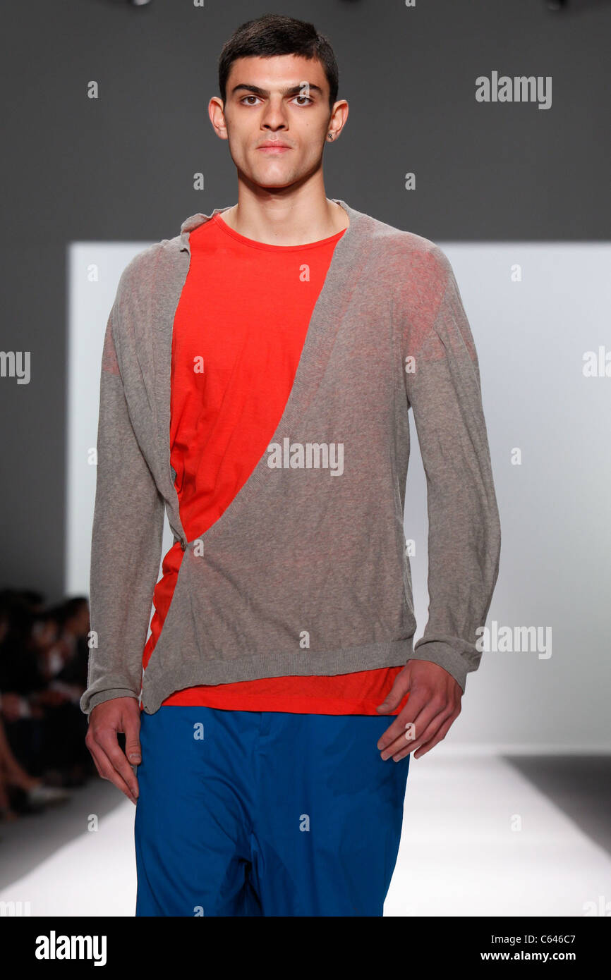 Male model on the runway for Duckie Brown Spring/Summer 2011 Fashion ...