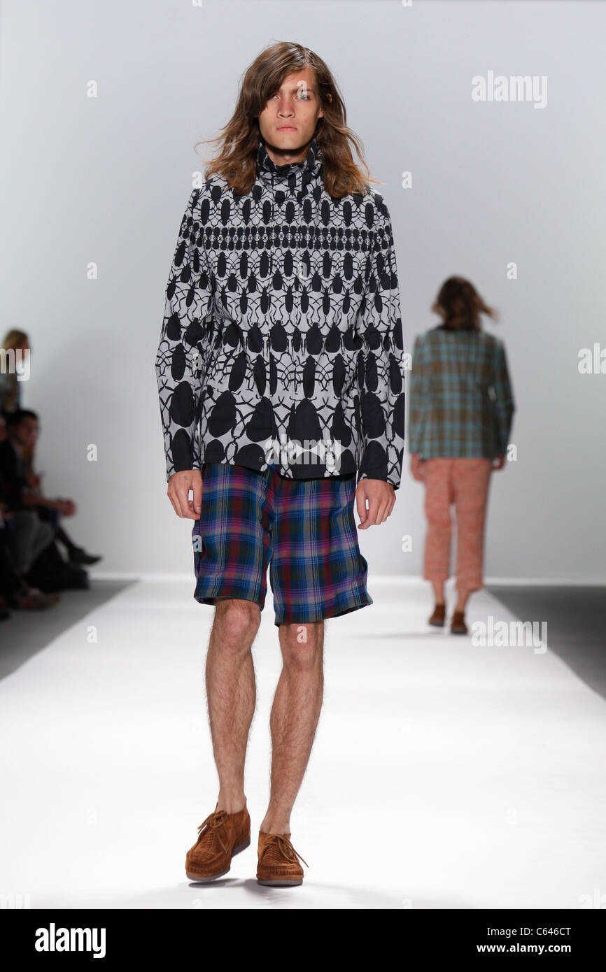 Male model on the runway for Duckie Brown Spring/Summer 2011 Fashion ...