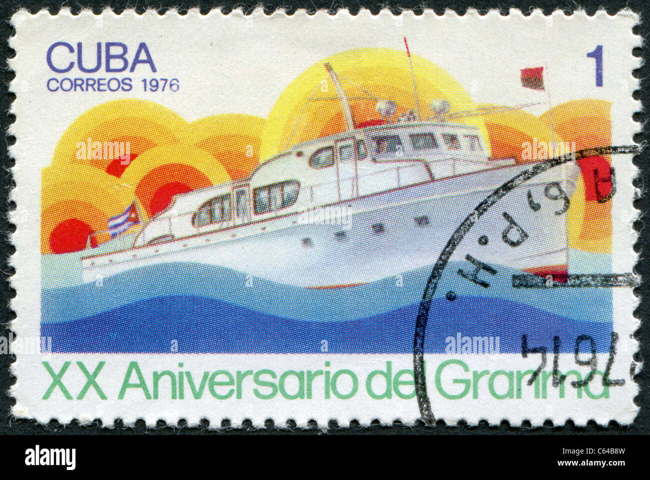 CUBA - 1976: A stamp printed in Cuba, is dedicated to the 20th ...
