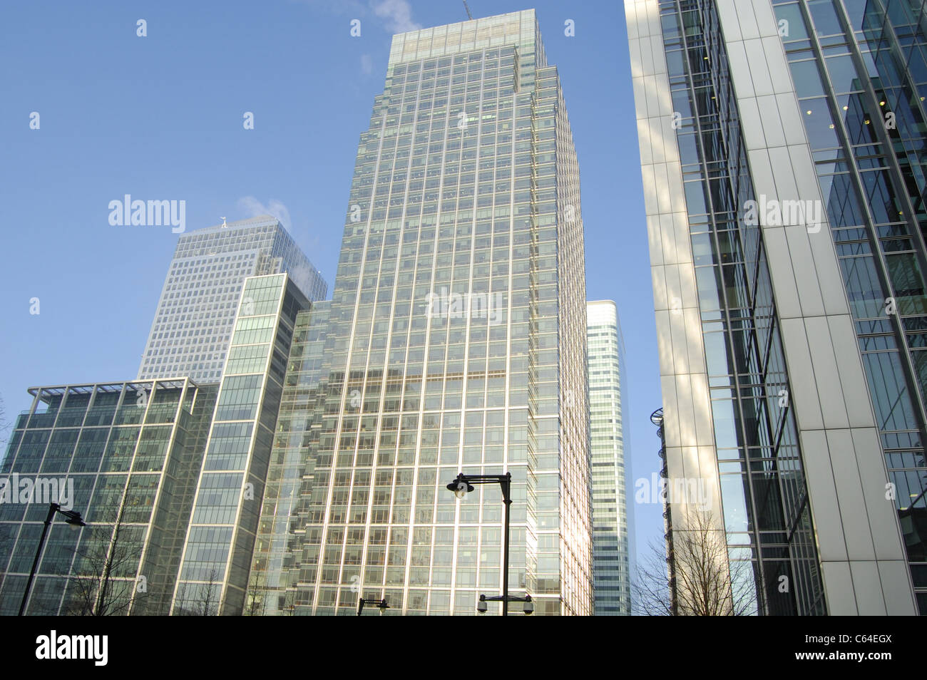 Canada Square office towers at Canary Wharf in London, England Stock ...