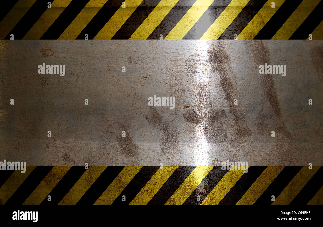 metal plate with warning stripes Stock Photo - Alamy