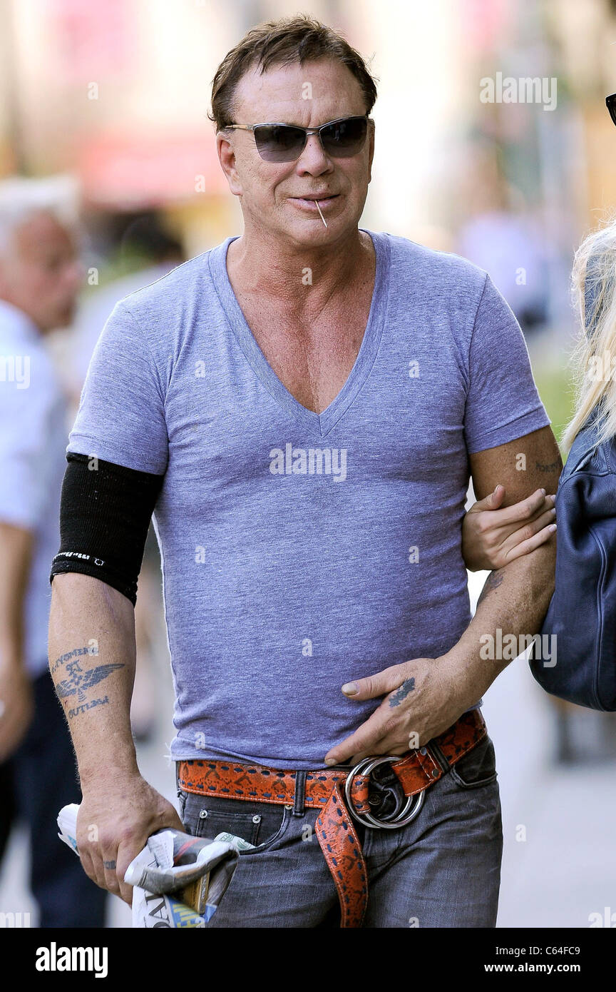 Mickey Rourke, walks in the Meatpacking District out and about for ...
