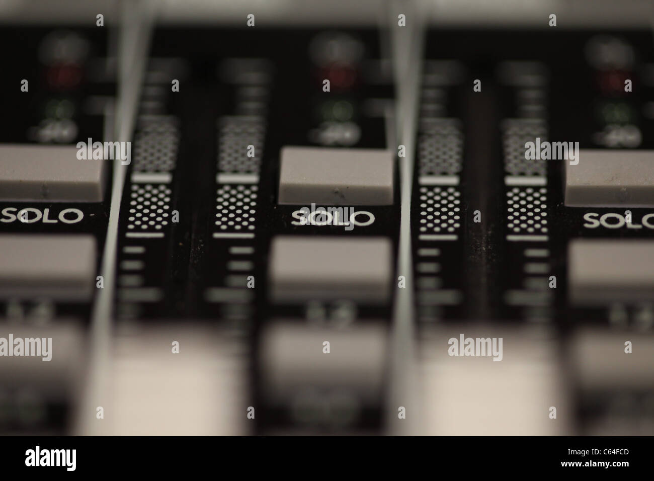 Recording studio mixing board console Stock Photo - Alamy