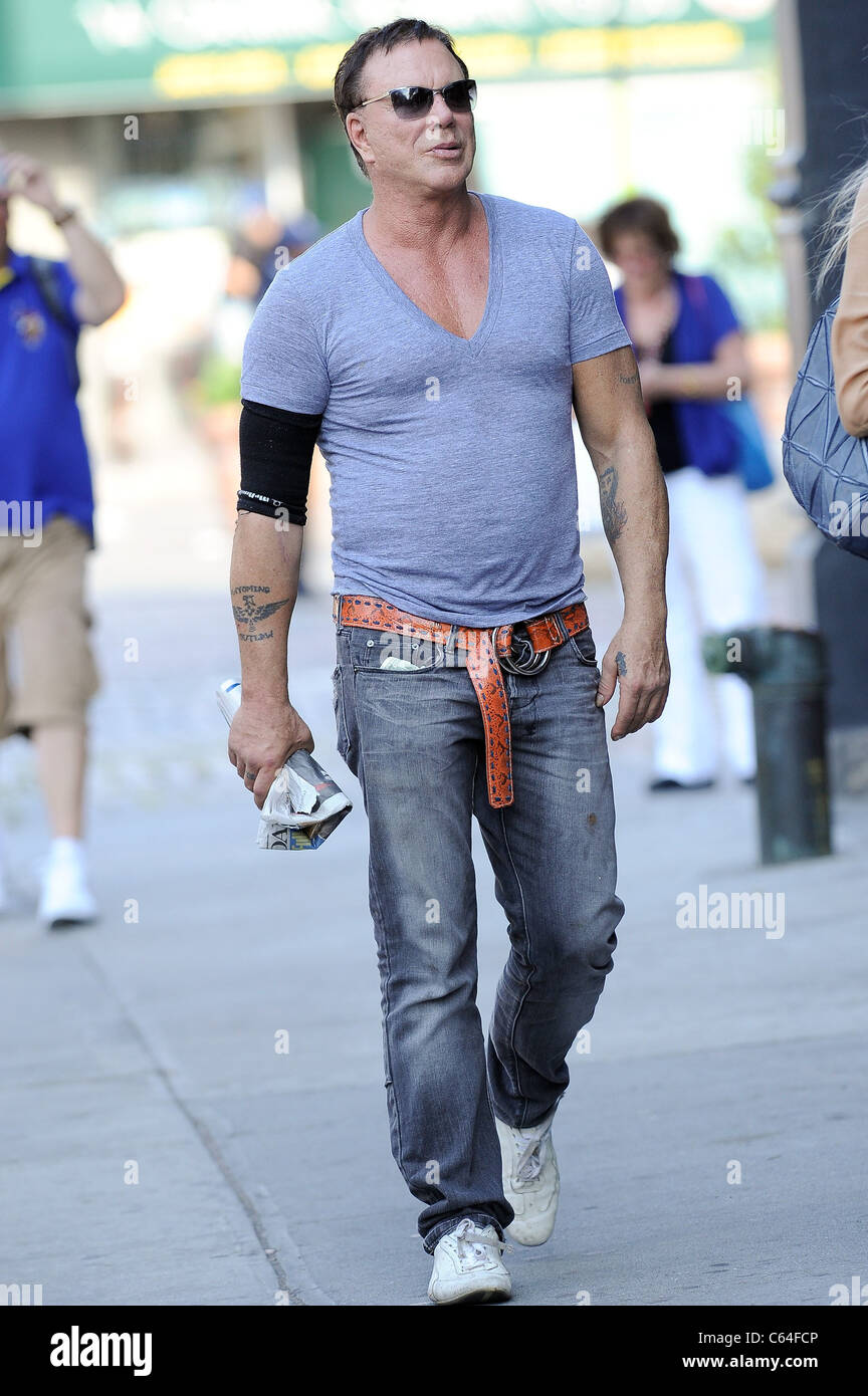 Mickey Rourke, walks in the Meatpacking District out and about for ...