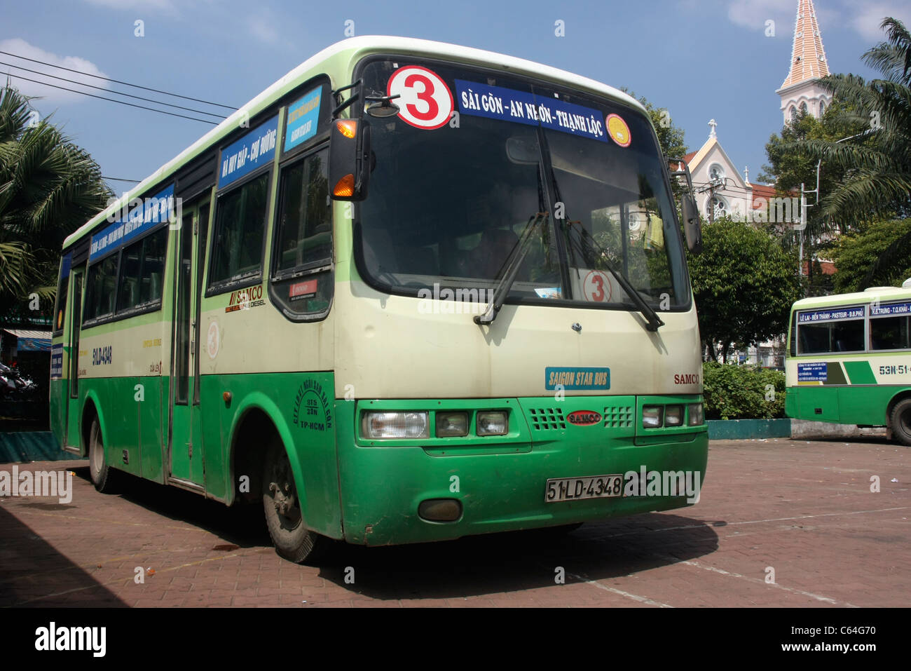 Local passenger bus in bus station Ho Chi Minh city Vietnam Stock Photo ...