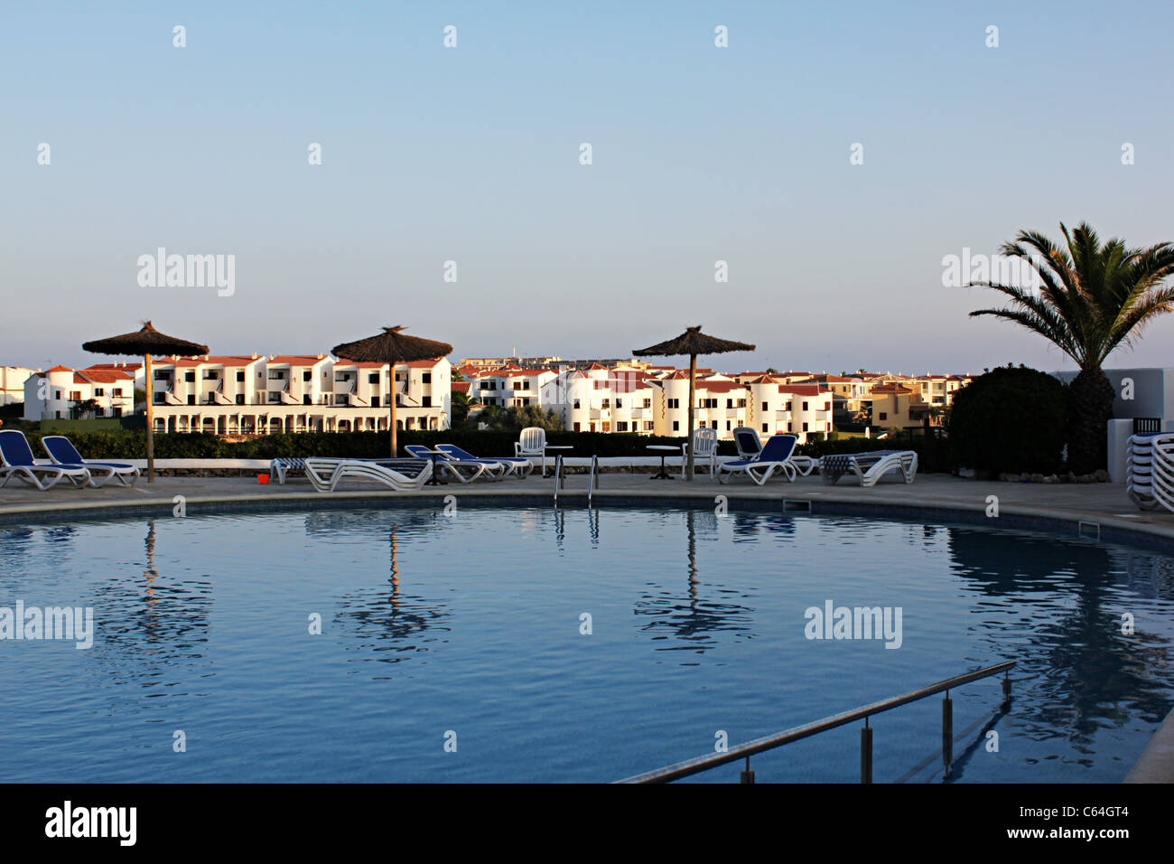swimming pool in menorca spain Stock Photo - Alamy
