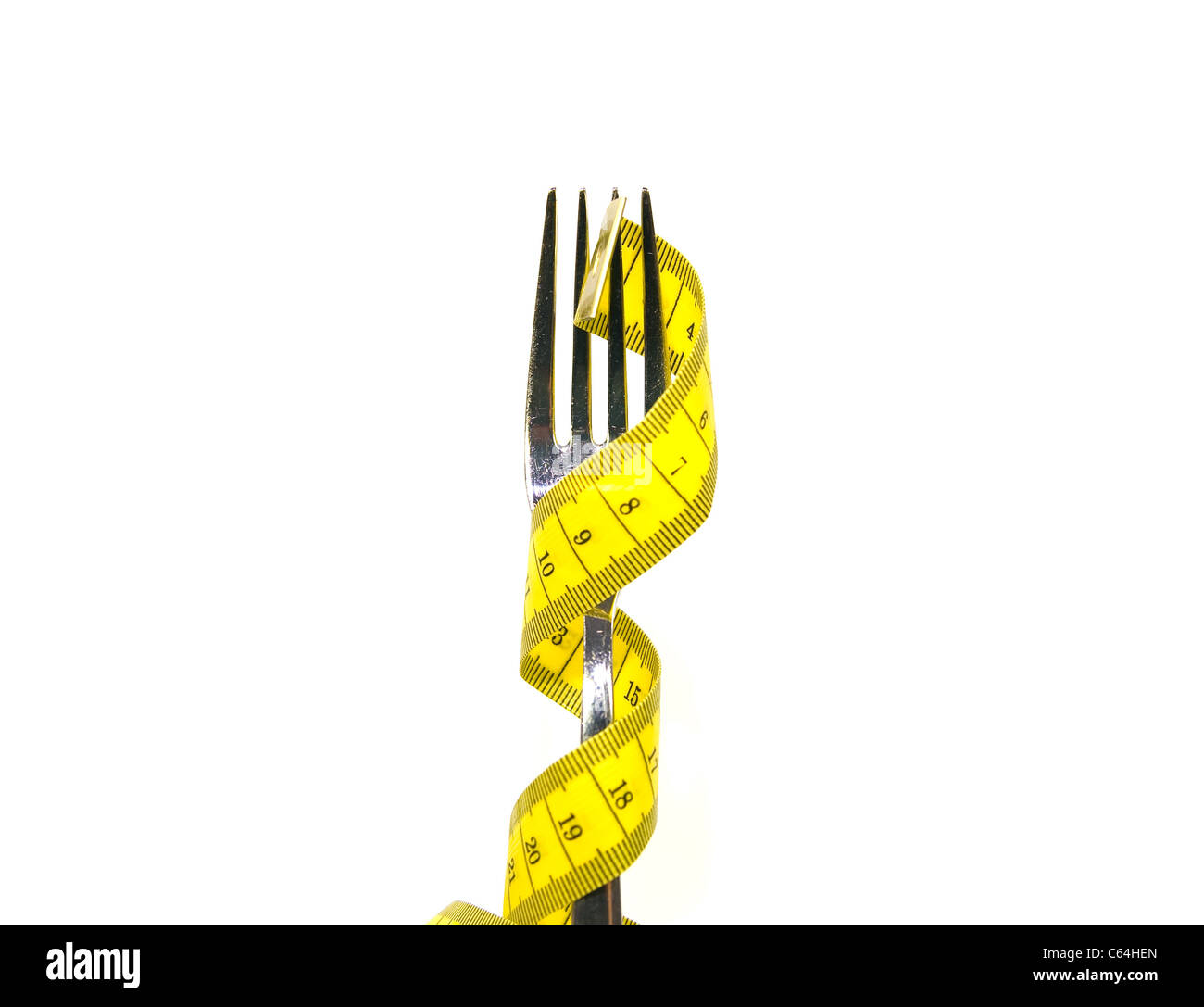 Fork and measuring tape Stock Photo - Alamy