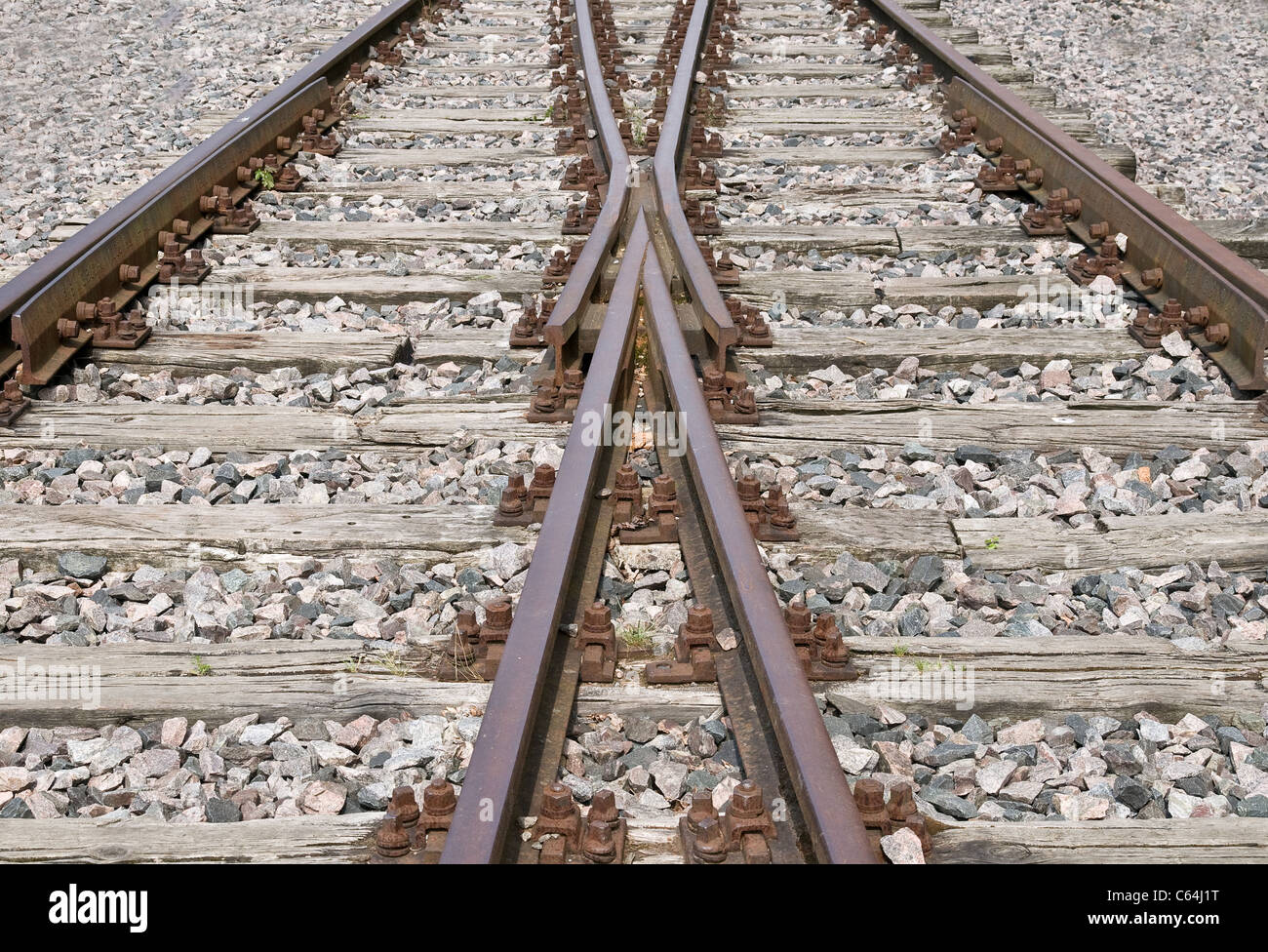 railroad track switch Stock Photo - Alamy