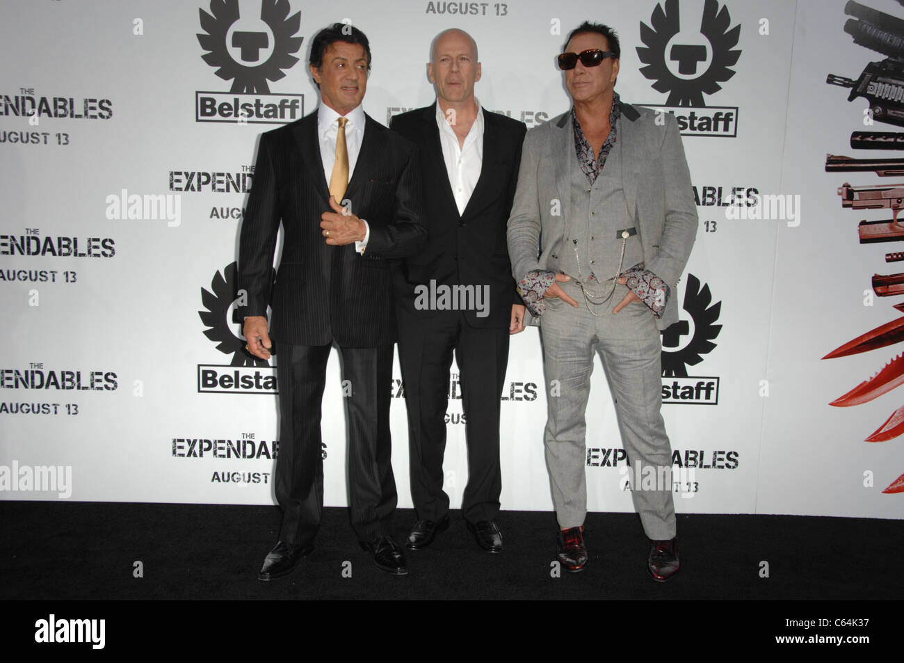 Sylvester Stallone, Bruce Willis, Mickey Rourke at arrivals for THE ...
