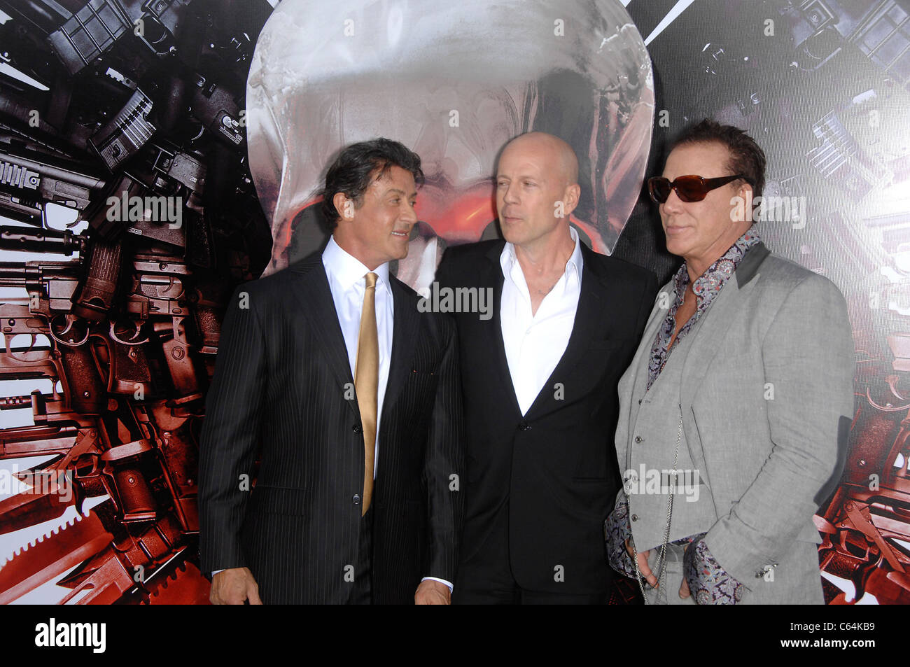 Sylvester Stallone, Bruce Willis, Mickey Rourke at arrivals for THE ...