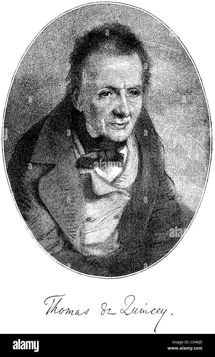 THOMAS DE QUINCEY (1785-1859) English writer from the frontespiece of ...