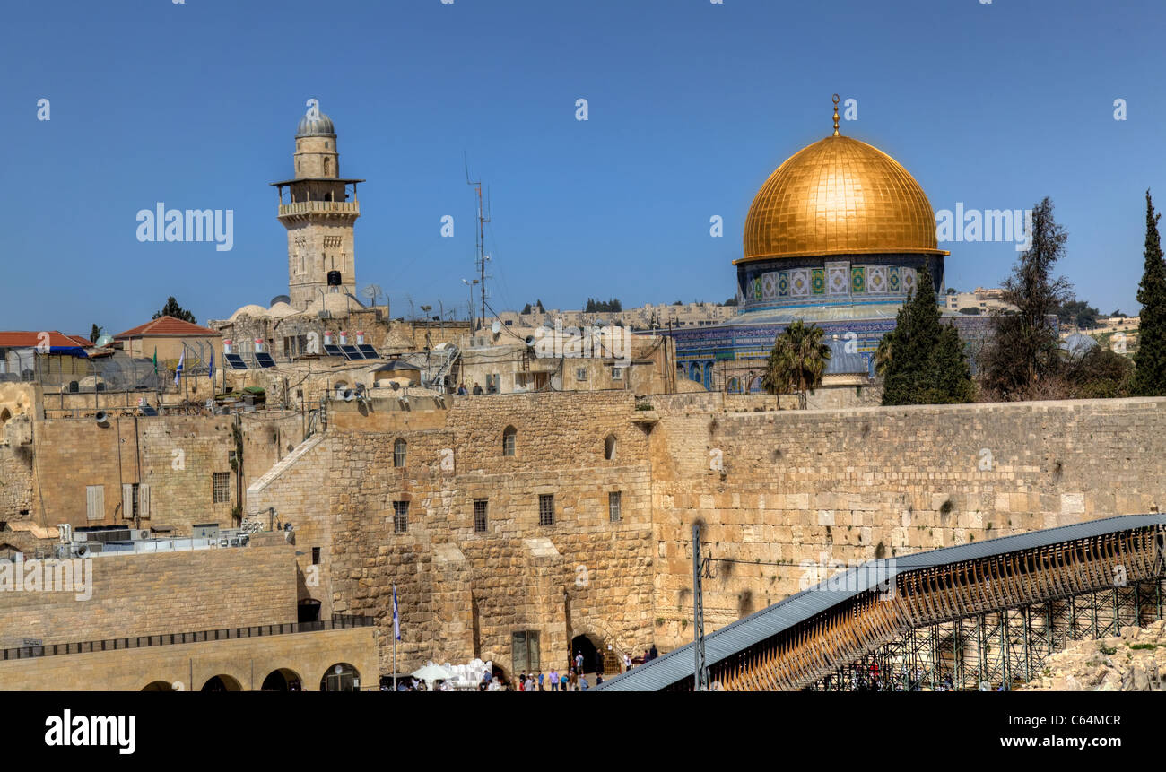 Temple Mount in Jerusalem, Israel. Dome of the Rock and Western Wall ...