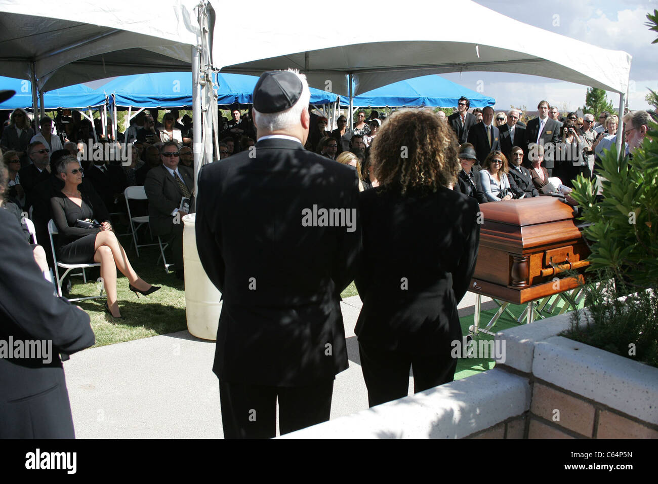 Jamie Lee Curtis at a public appearance for Funeral Services for Actor ...