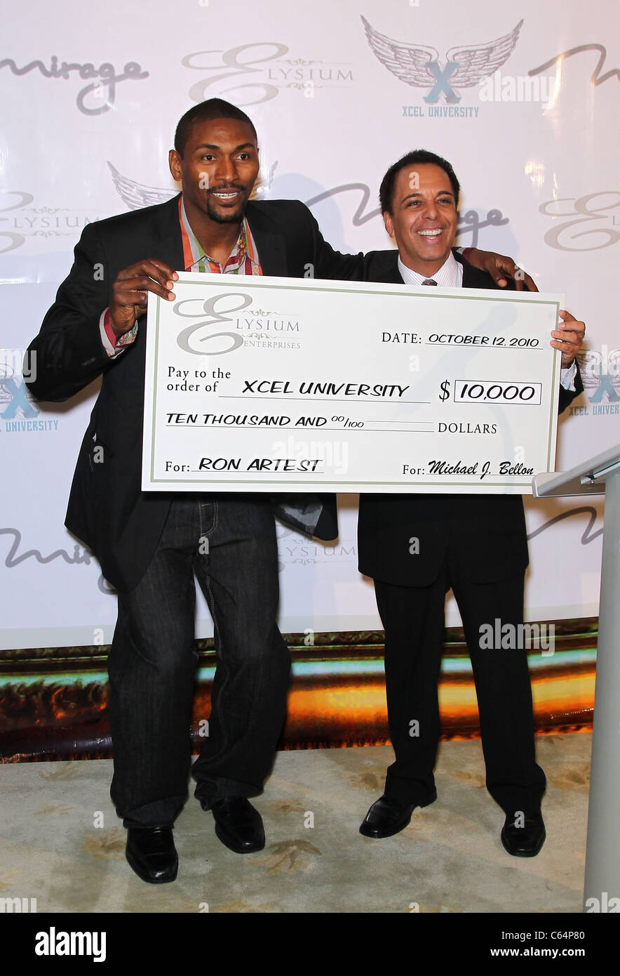 Ron Artest, Michael Bellon at arrivals for Ron Artest Receives Key to ...