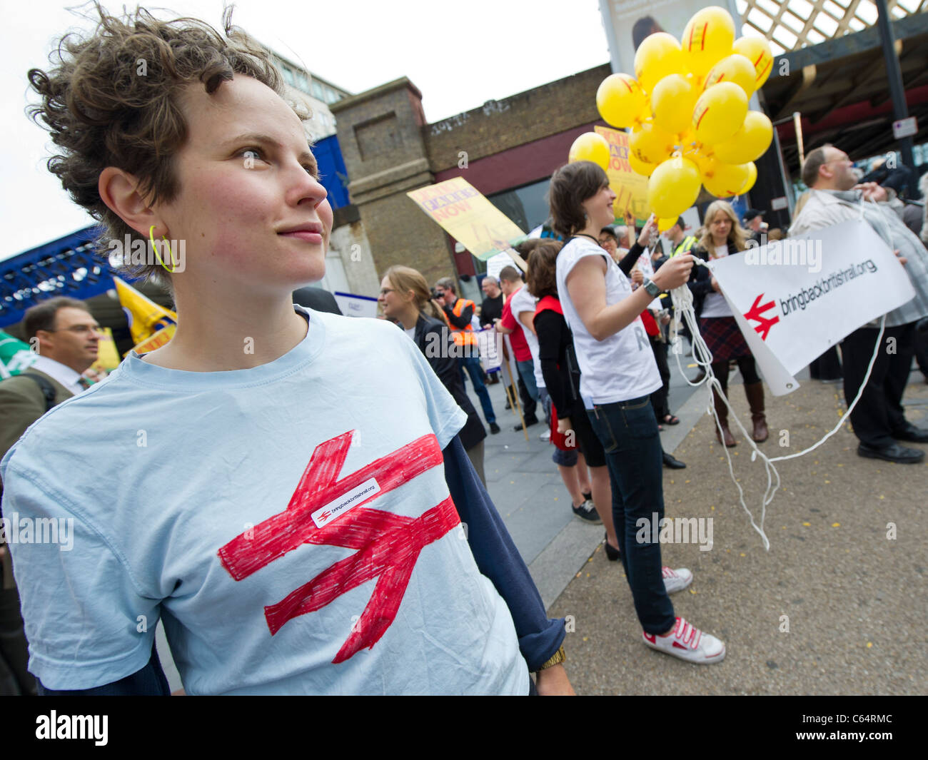 Protest against higher fares on the railways and to bring back British ...