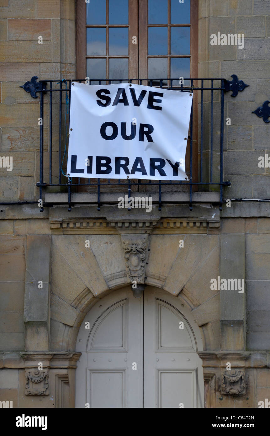 save our library banner Stock Photo - Alamy