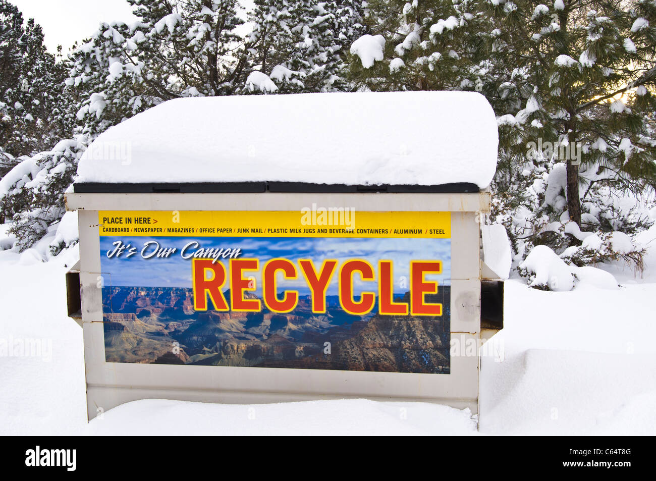 A large recycle bin at the Grand Canyon National Park, Arizona Stock ...
