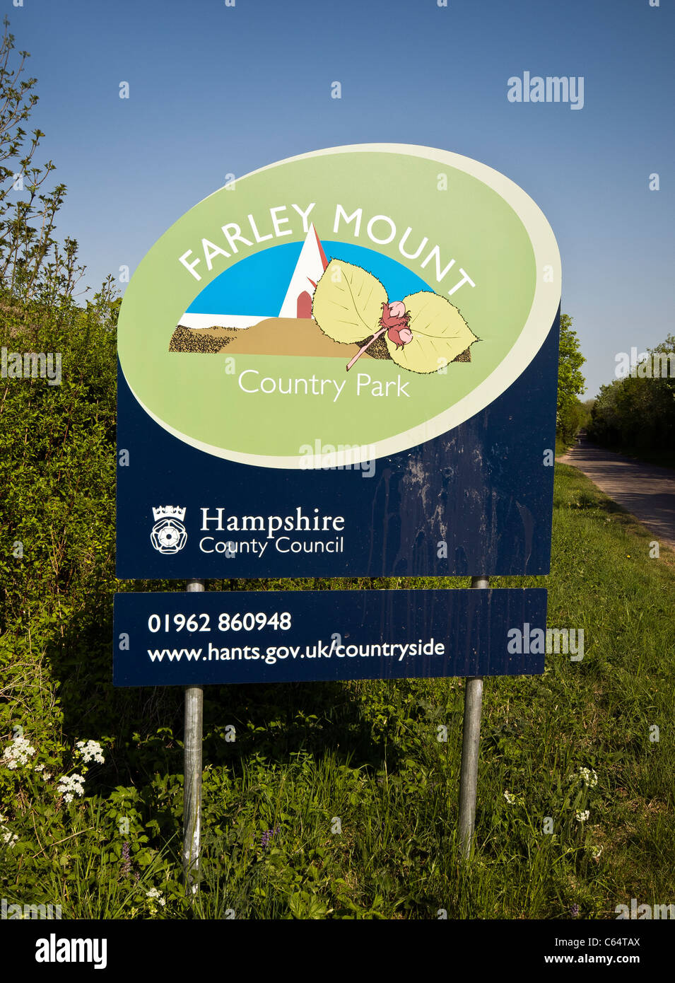 Farley Mount Country Park sign, Hampshire, England, UK Stock Photo - Alamy