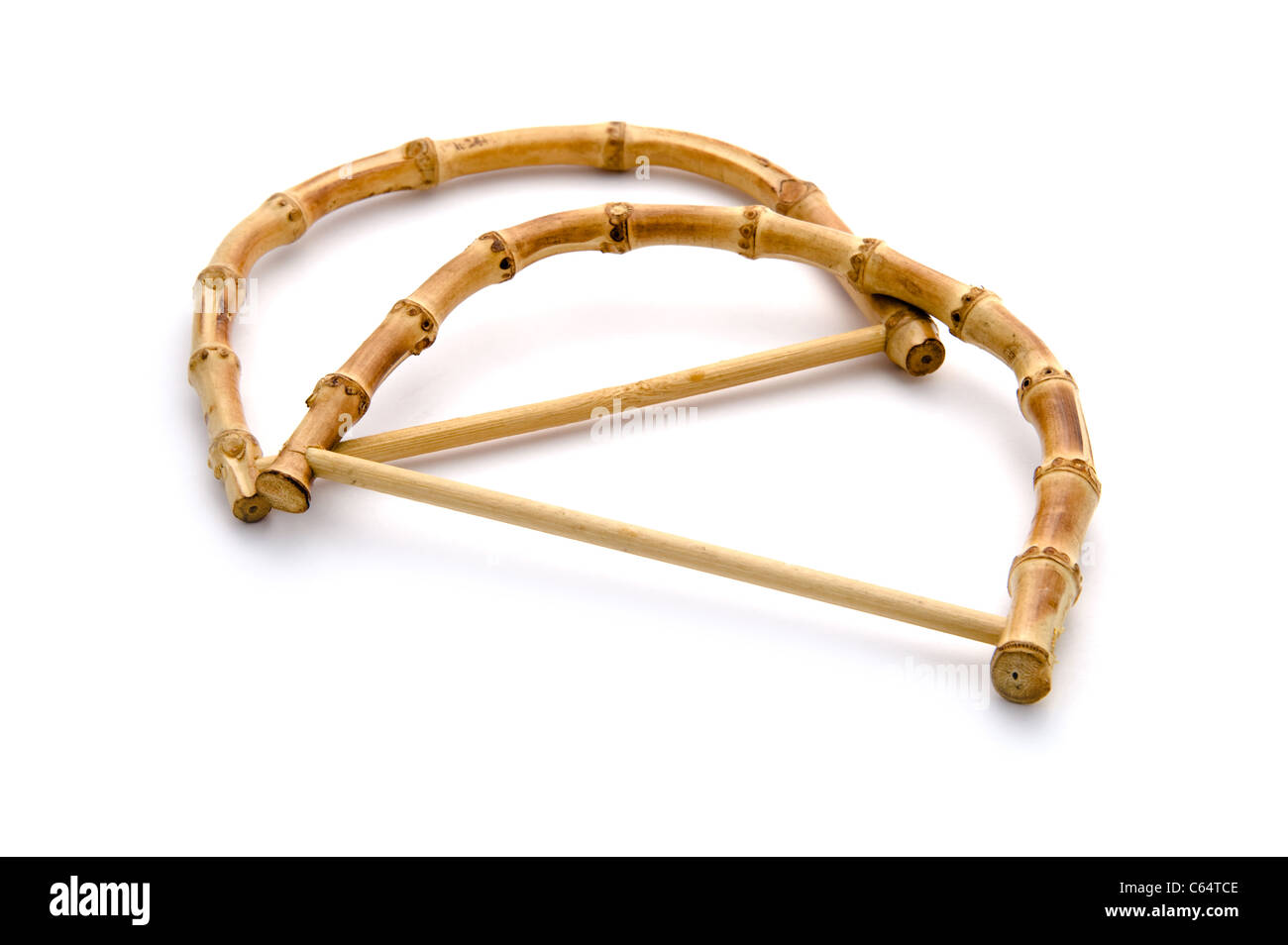 object on white - bamboo handles for bag Stock Photo - Alamy