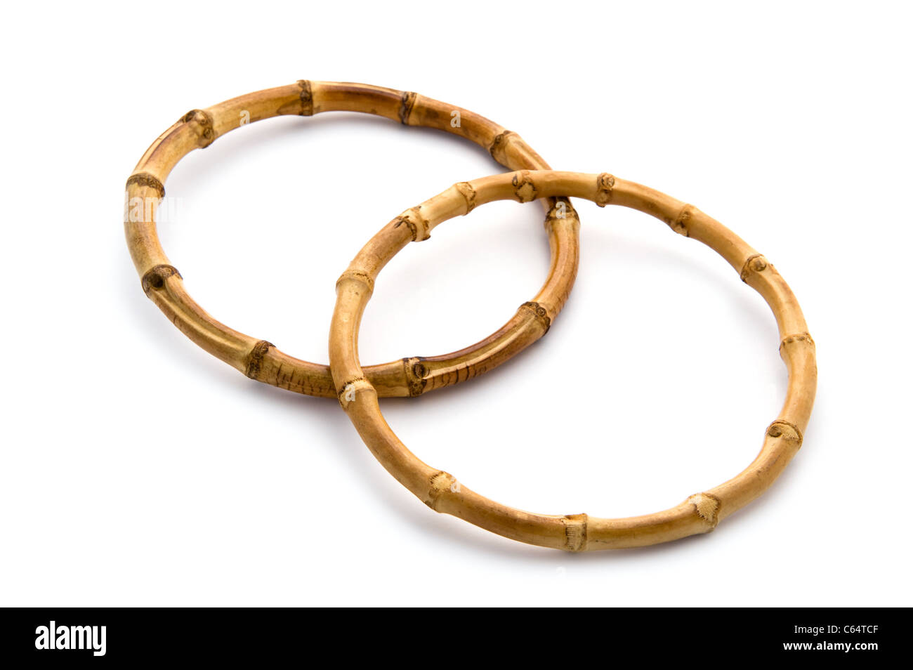 object on white - bamboo handles for bag Stock Photo - Alamy