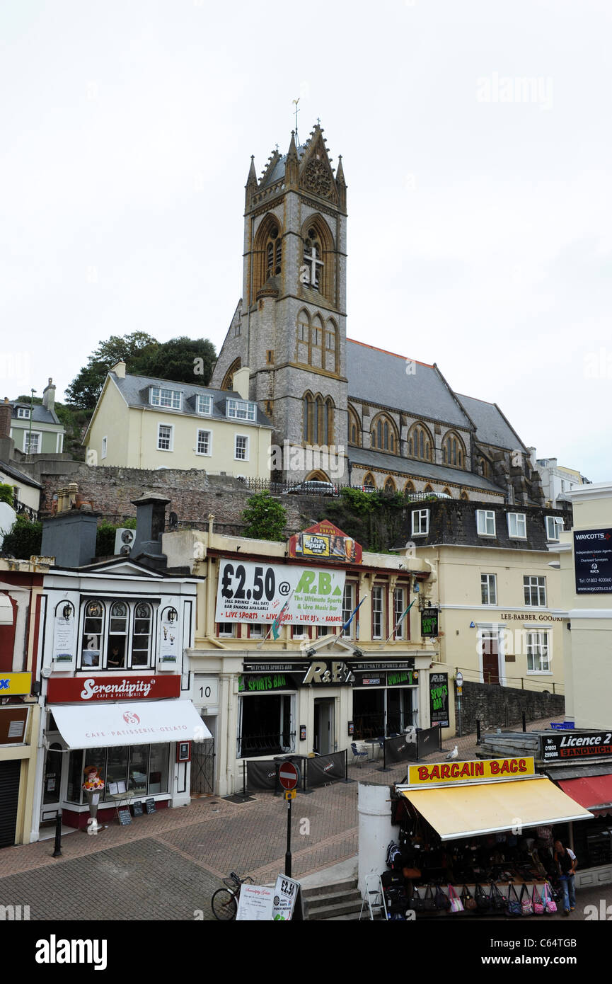 Torquay town centre and church in Devon Uk Stock Photo - Alamy