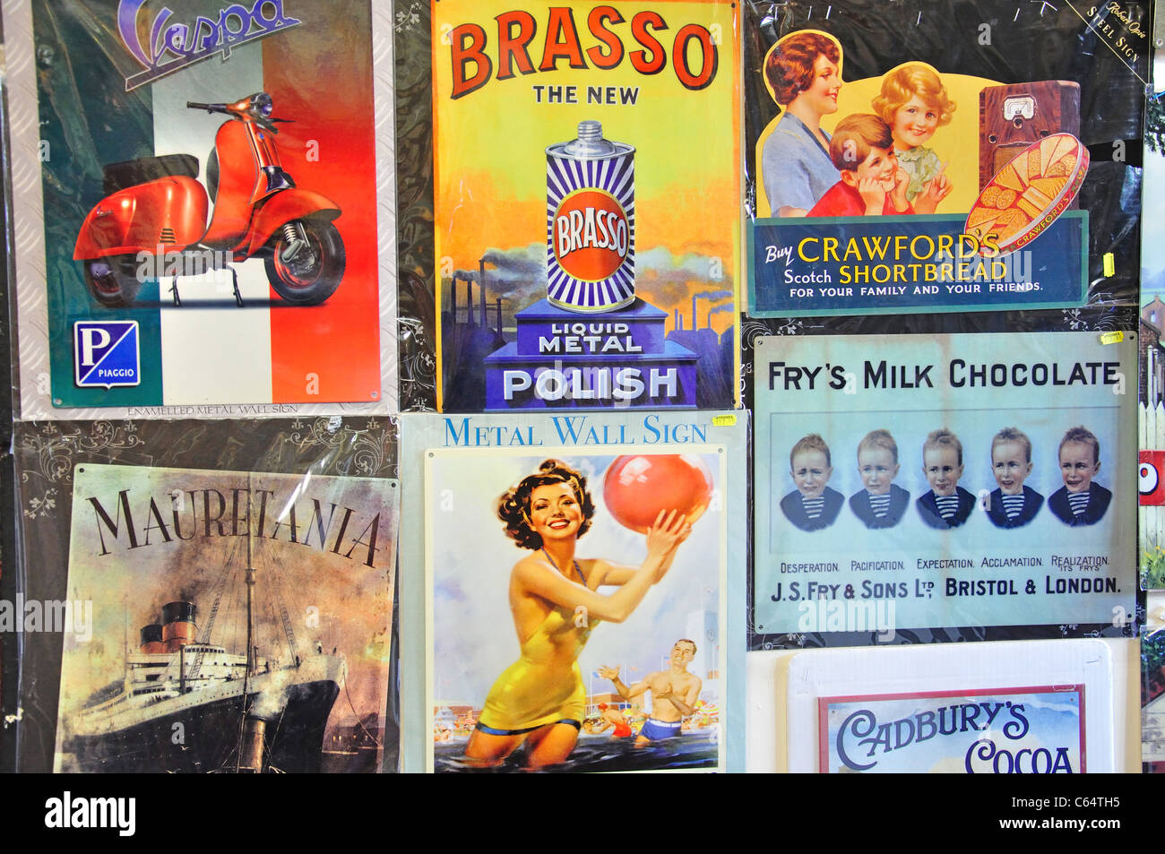Metal wall signs, Bygones Victorian Museum, Fore Street, St Marychurch ...