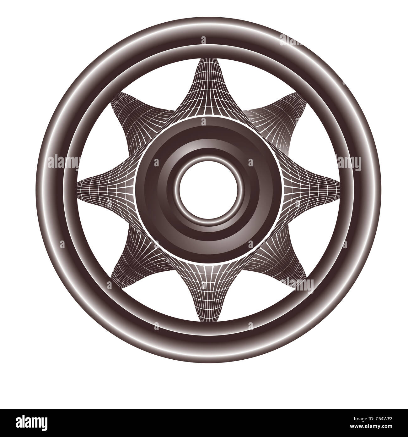 abstract metal wheel on white background Stock Photo - Alamy