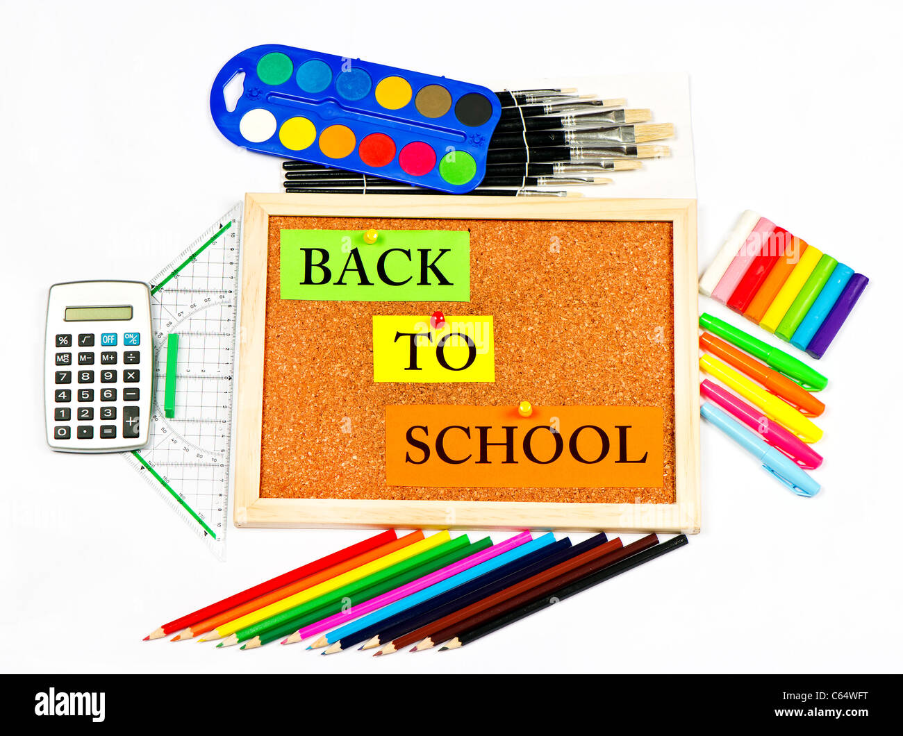 back to school. colorful background Stock Photo - Alamy