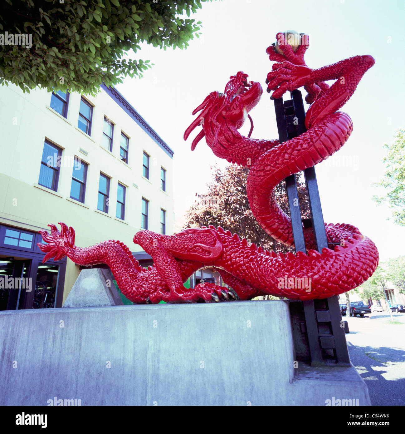 British columbia canada chinatown victoria dragon statue hi-res stock ...