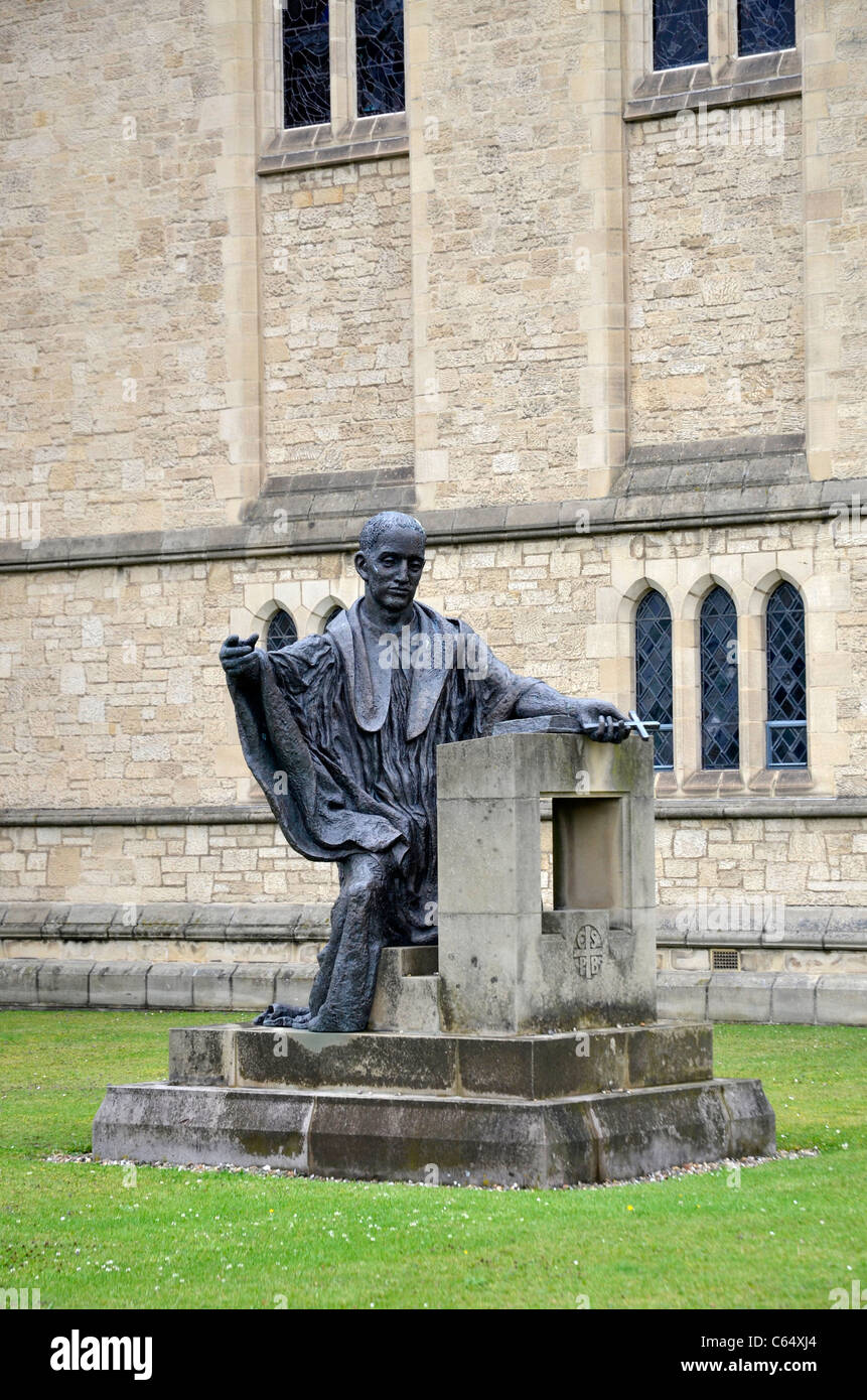 statue of st benedict at ampleforth abbey yorkshire Stock Photo - Alamy