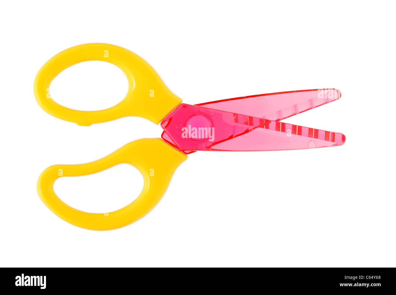 Colorful plastic scissors isolated on white background Stock Photo - Alamy