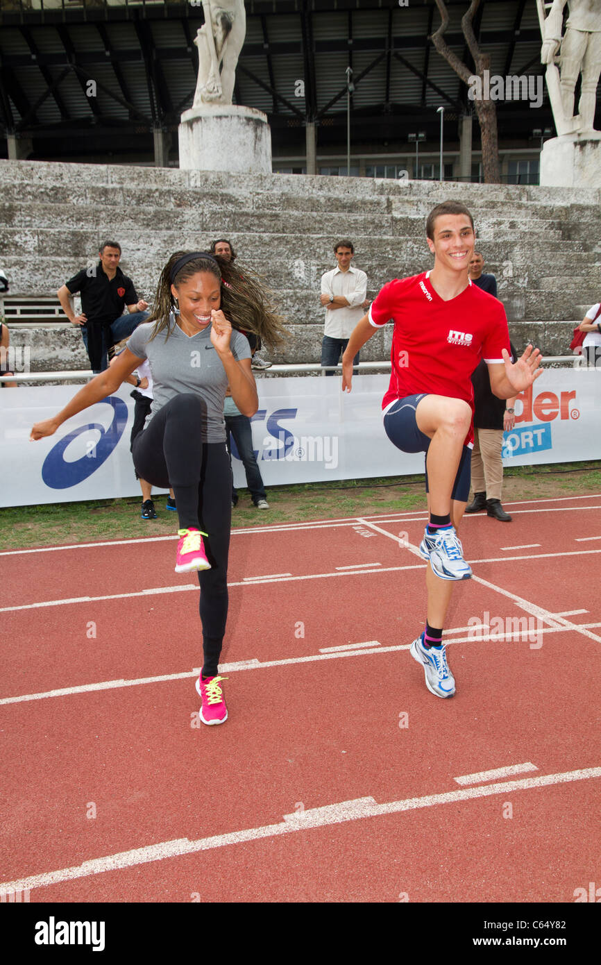 Allyson Felix athlete before the Golden Gala of Rome 2011 Stock Photo ...