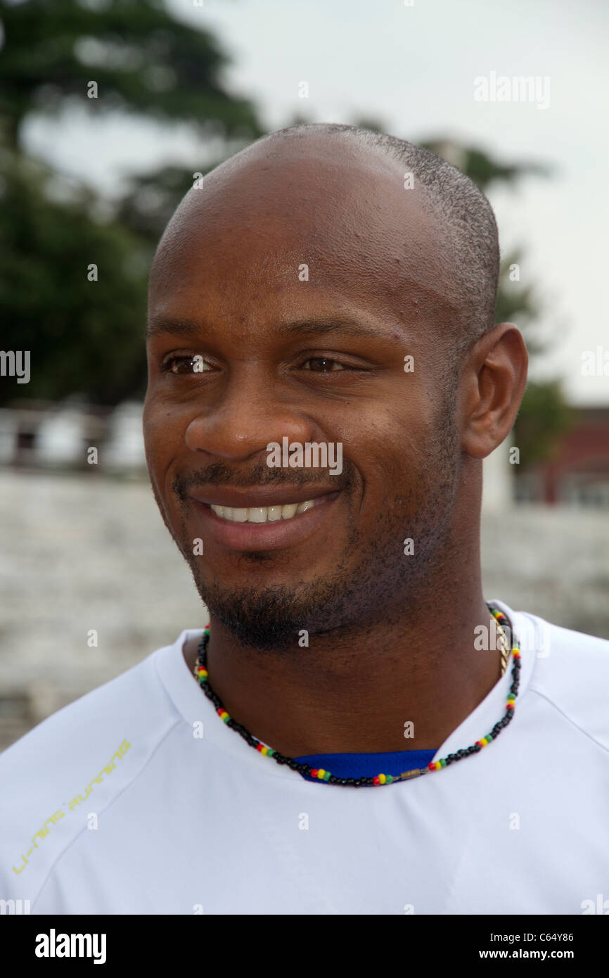 Asafa Powell athlete sprinter 100m close-up Stock Photo - Alamy