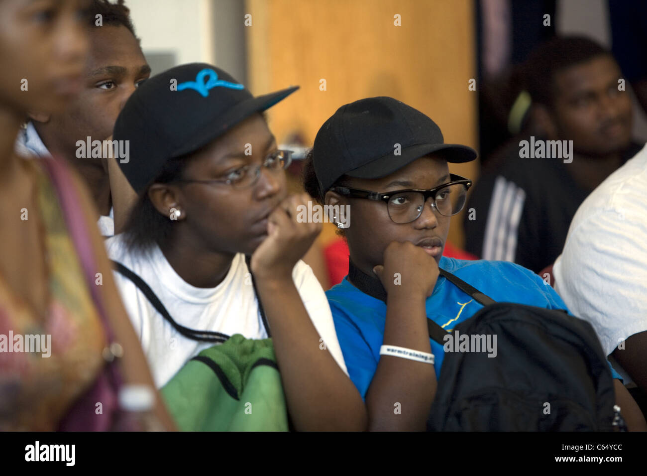 Students from the Detroit Community School participate in a ...