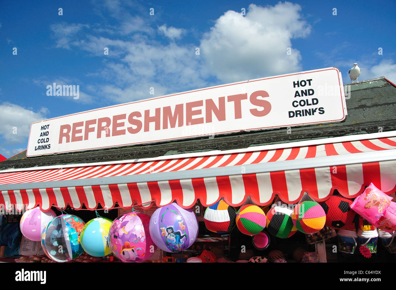Beach refreshment stall by Paignton Pier, Paignton, Tor Bay, Devon ...