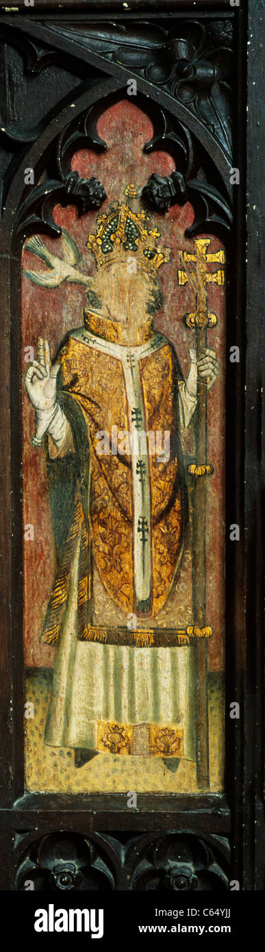 Foxley, Norfolk. Rood Screen gate, St. Gregory, Pope Gregory 1st, one ...