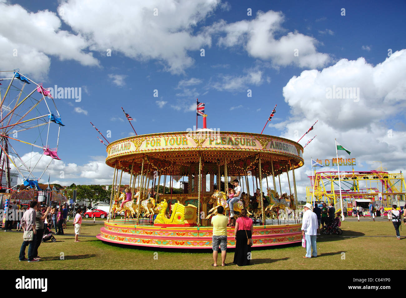 Carousel at Paignton Regatta Fair, Paignton, Tor Bay, Devon, England ...