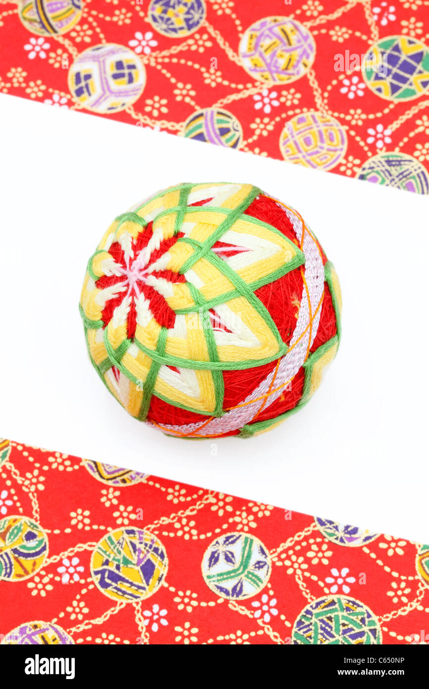 japanese traditional ball isolated on white background Stock Photo - Alamy