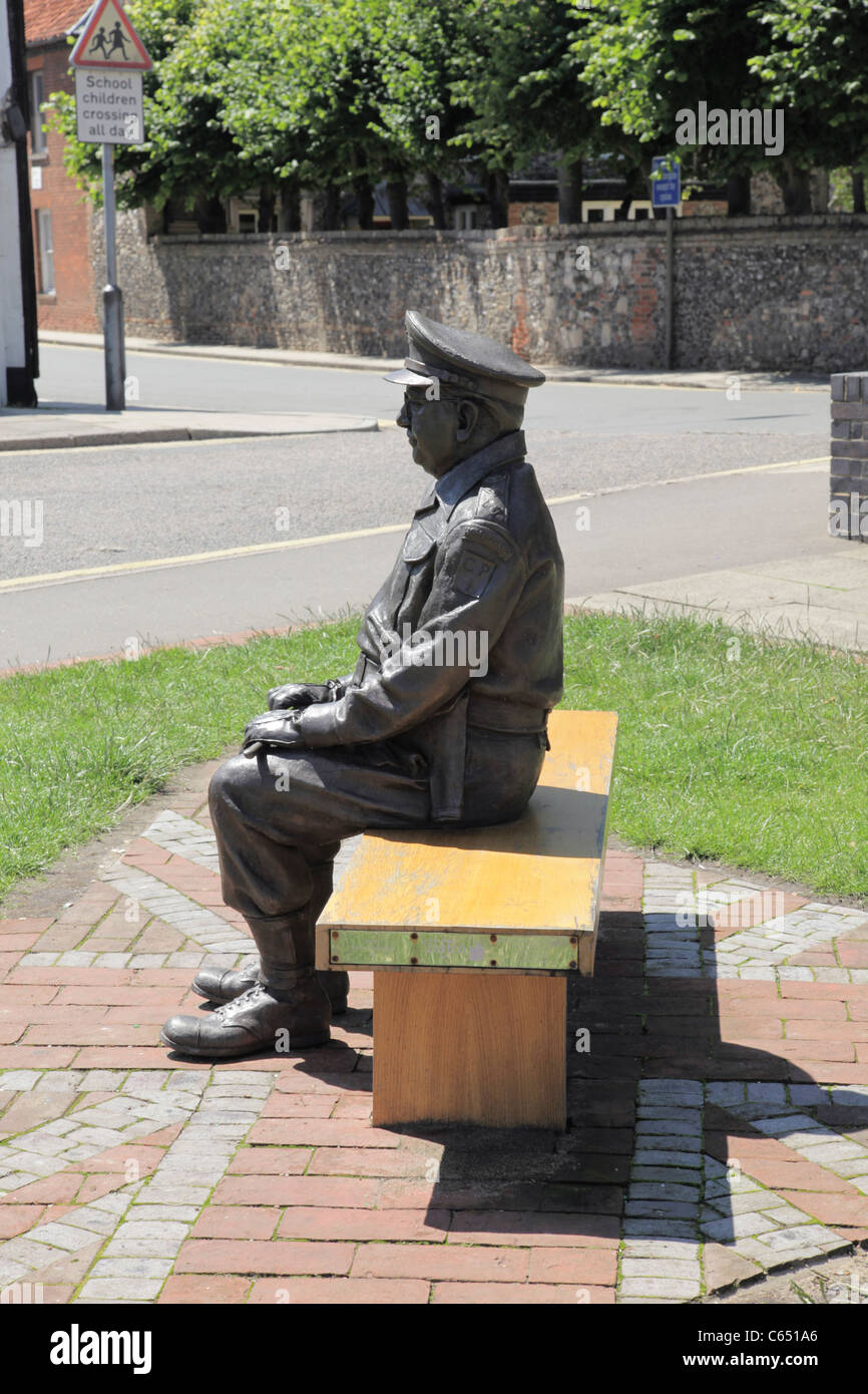 Statue of Captain Mainwaring of Dad's Army Thetford Norfolk Stock Photo ...