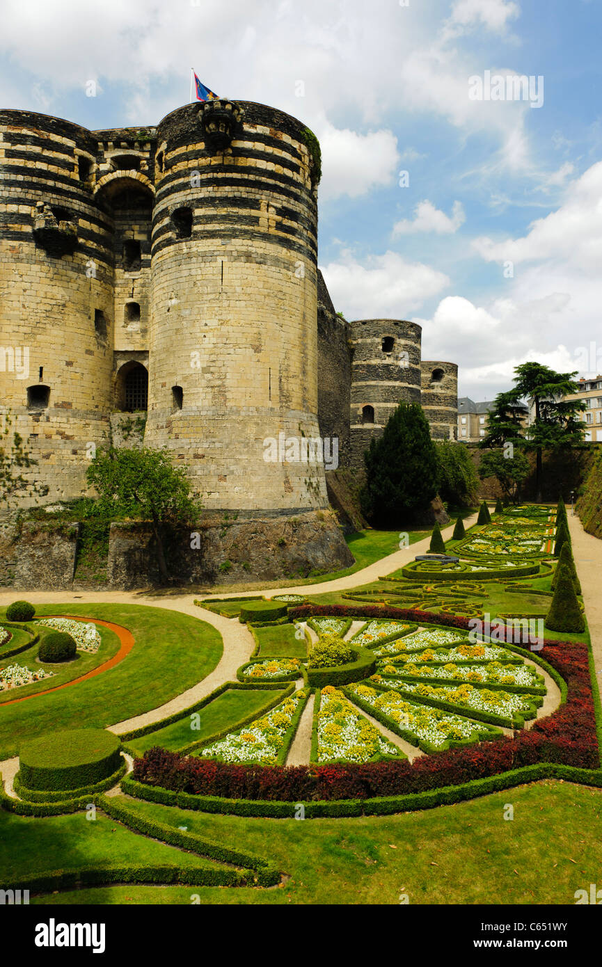 Angers Castle and Walls Stock Photo - Alamy