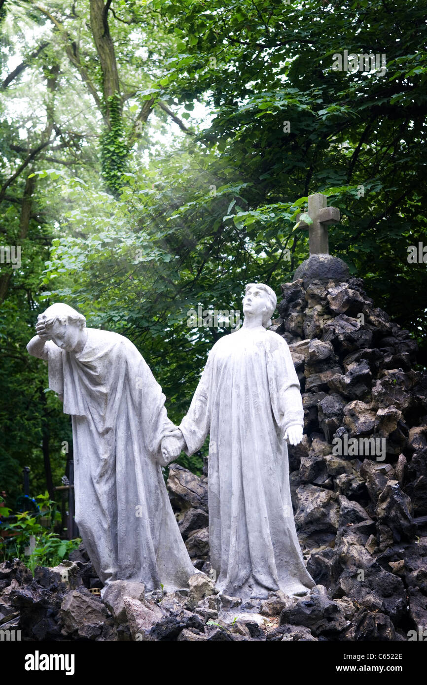 Sculpture on an old cemetery. A symbol: the hope and hopelessness go ...