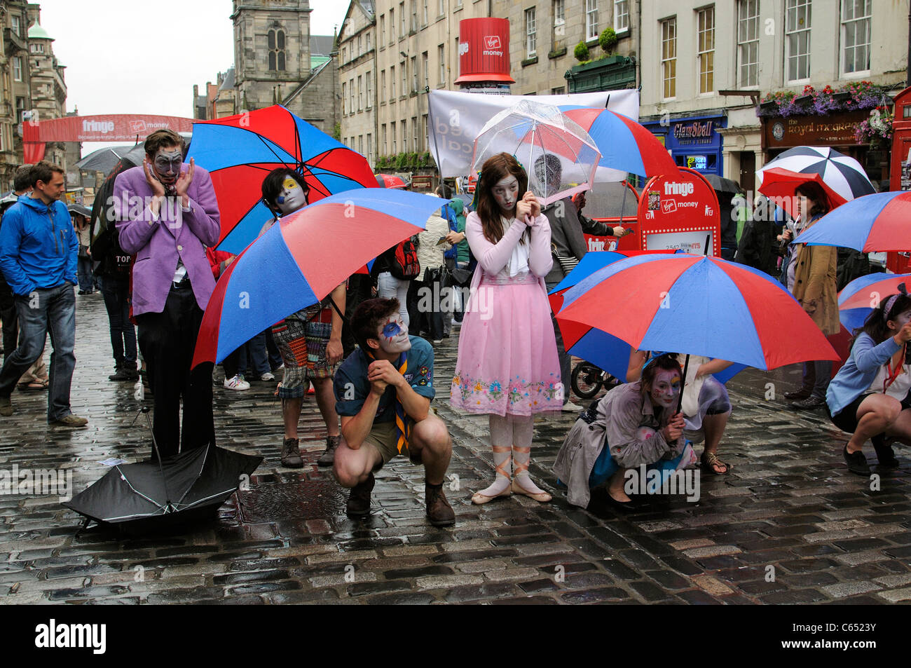 Edinburgh Scotland busy city centre Fringe Festival performers on The ...