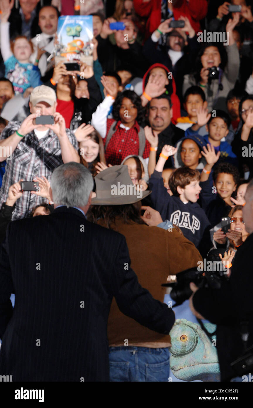 Johnny Depp at arrivals for RANGO Premiere, Village Theatre in Westwood ...