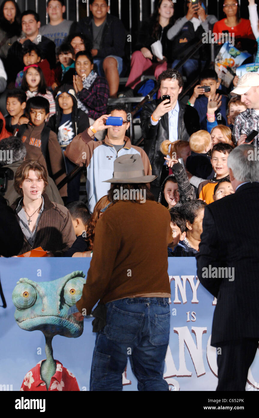 Johnny Depp at arrivals for RANGO Premiere, Village Theatre in Westwood ...