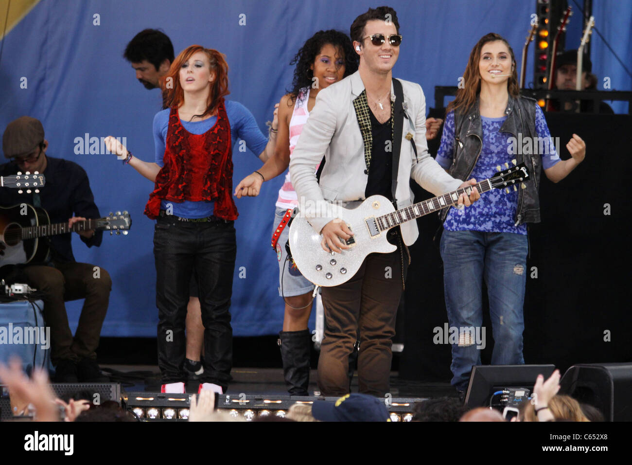 Kevin Jonas, (The Jonas Brothers) on stage for Good Morning America GMA ...